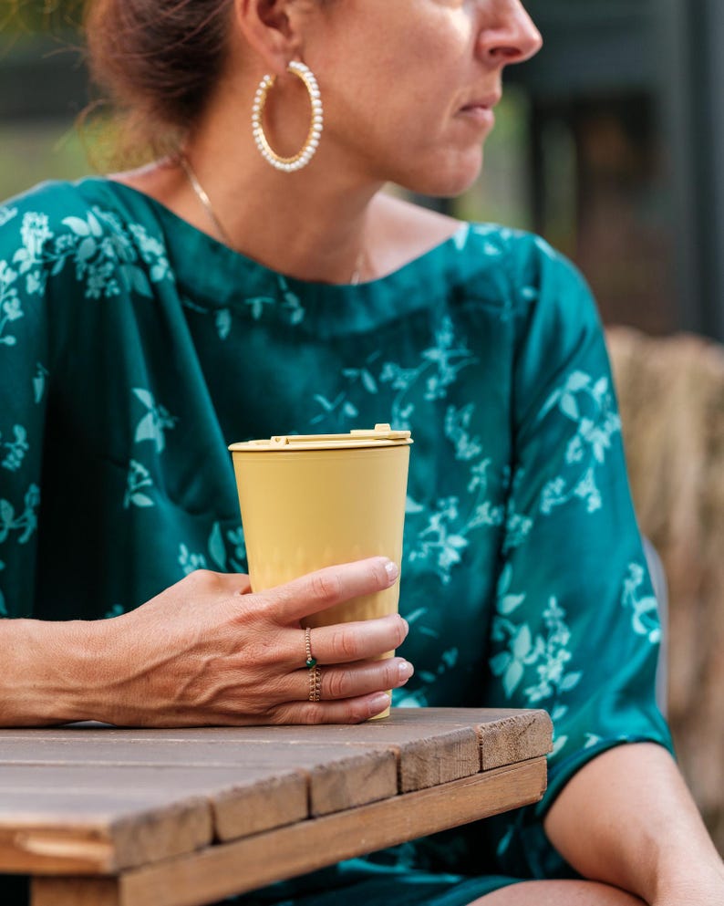 Net Zero Cup Plant Based, Sustainable, BPA Free and Reusable Coffee Cup (16oz / 420ml) - Lemon ...