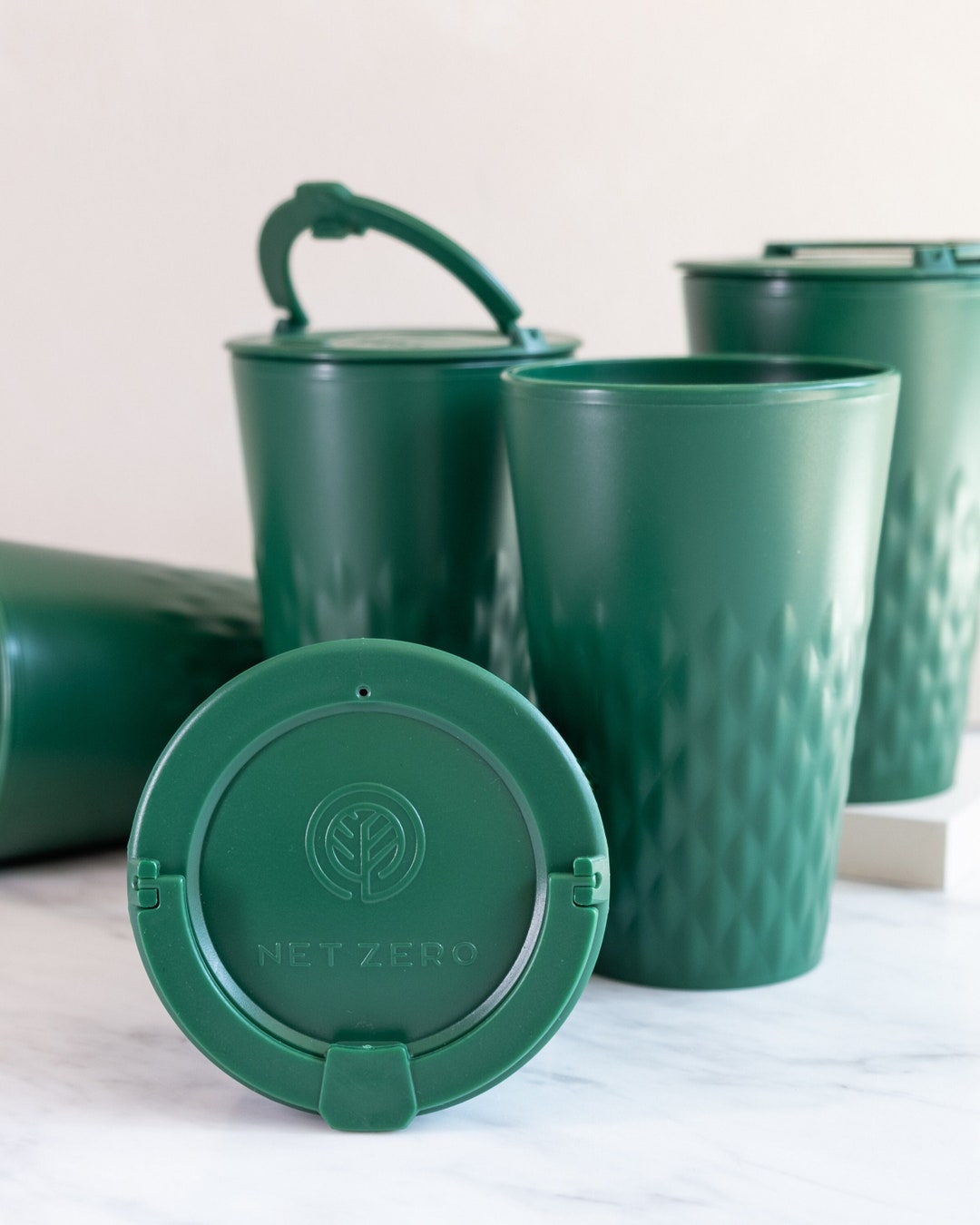 Net Zero Cup Plant Based, Sustainable, BPA Free and Reusable Coffee Cup (16oz / 420ml) - Emerald ...