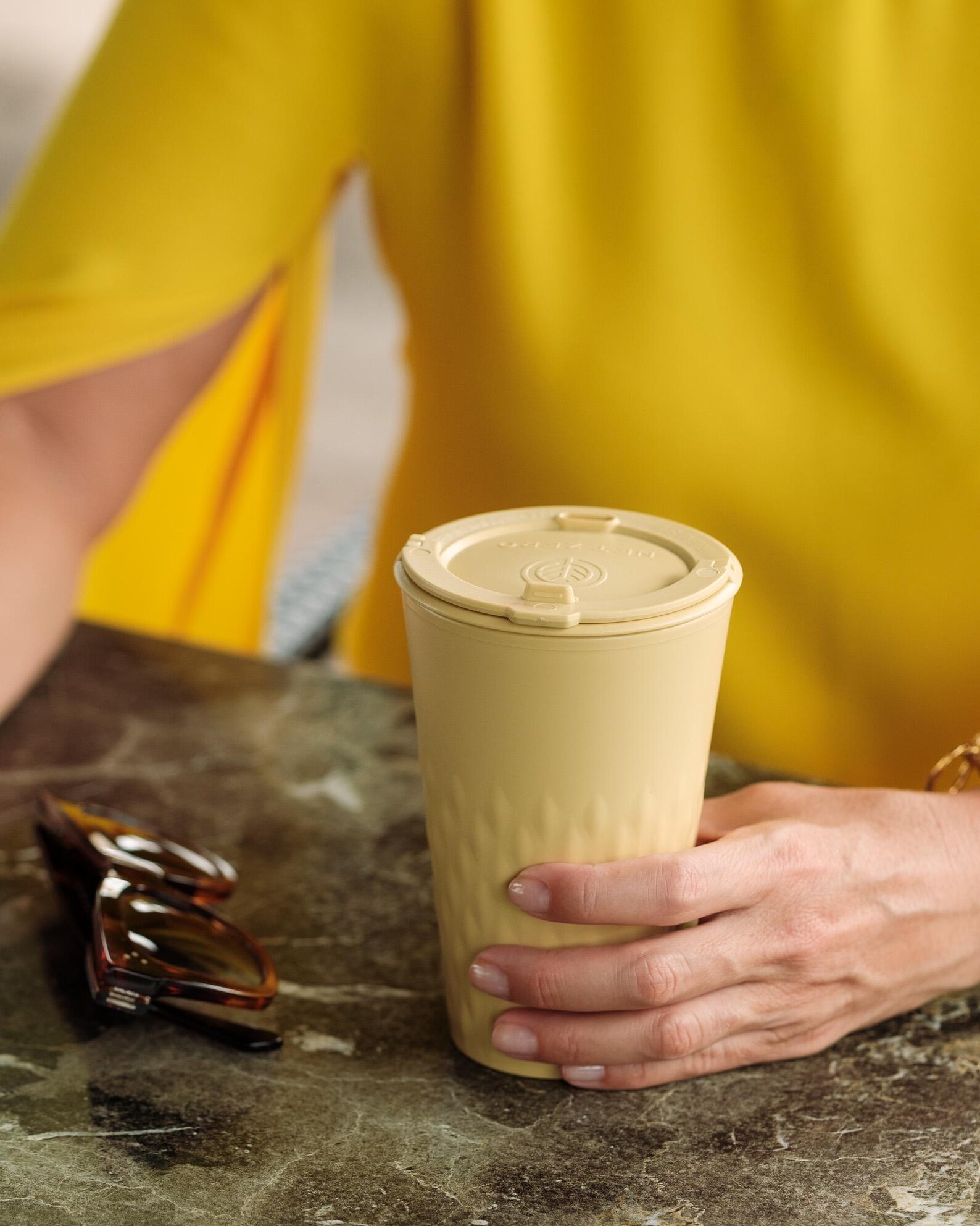 Net Zero Cup Plant Based, Sustainable, BPA Free and Reusable Coffee Cup (16oz / 420ml) - Lemon ...