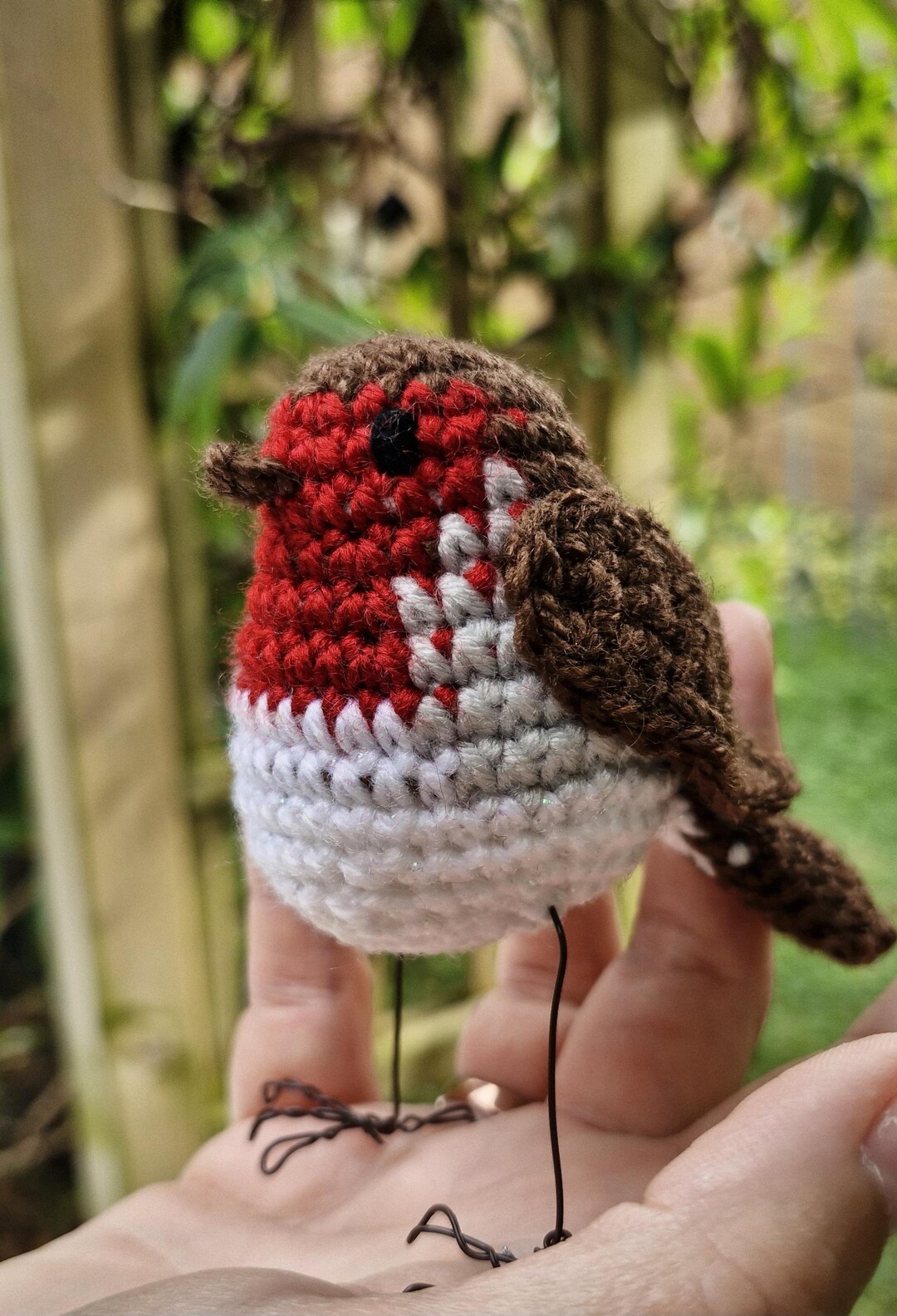 Crocheted Robin Christmas Ornament: Handmade Hanging or Free Standing ...