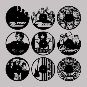 17. BUNDLE - Unique Laser Cut Vinyl Clock Bundle - 90 Project Vinyl ...