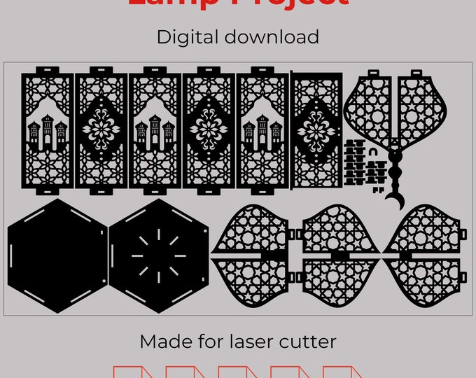 Lamp Project Digital Cnc Vector File, Lamp File for Cnc Laser Cutter ...