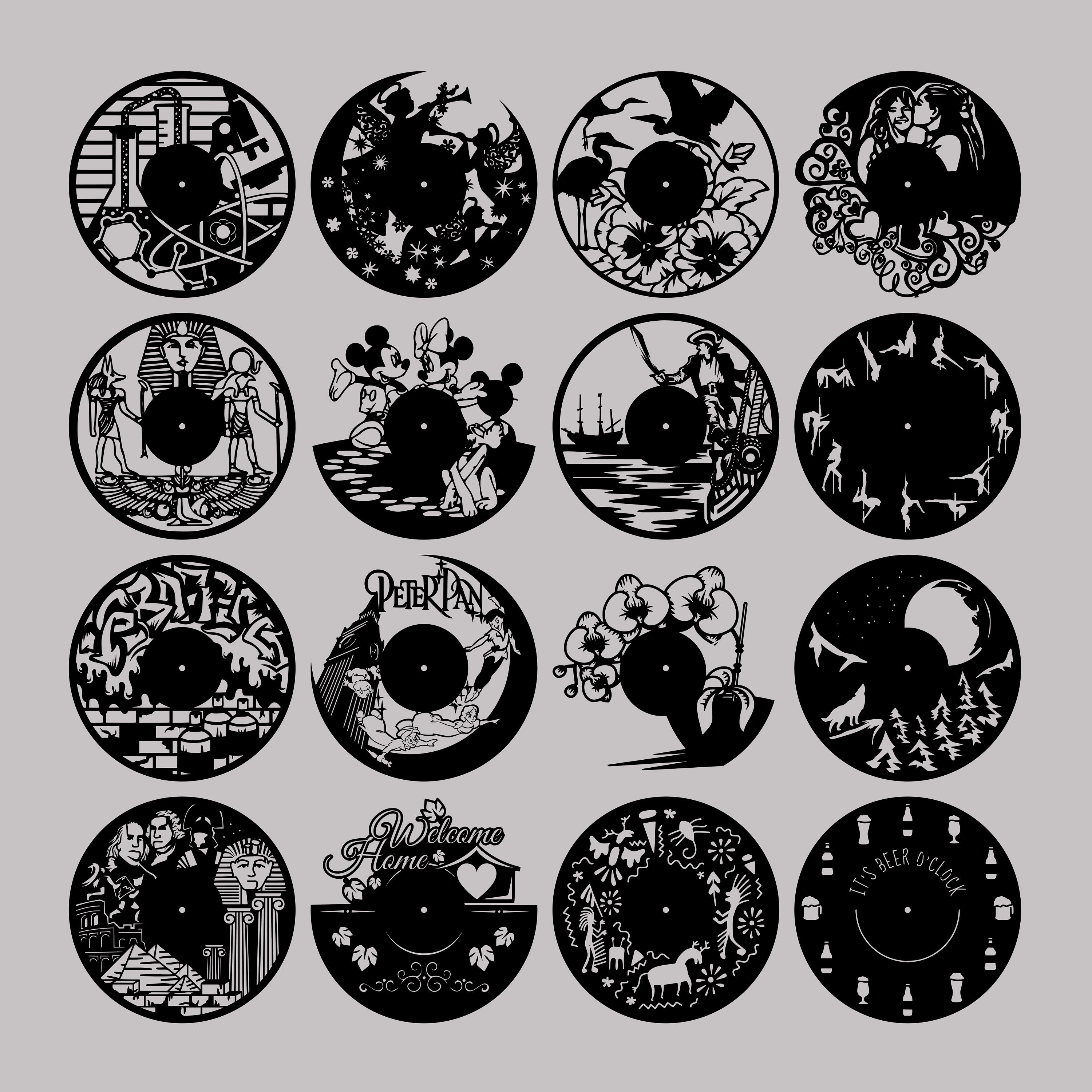 160 Projects Vinyl Clock Digital Vector File, Vinyl Clock File for Cnc ...