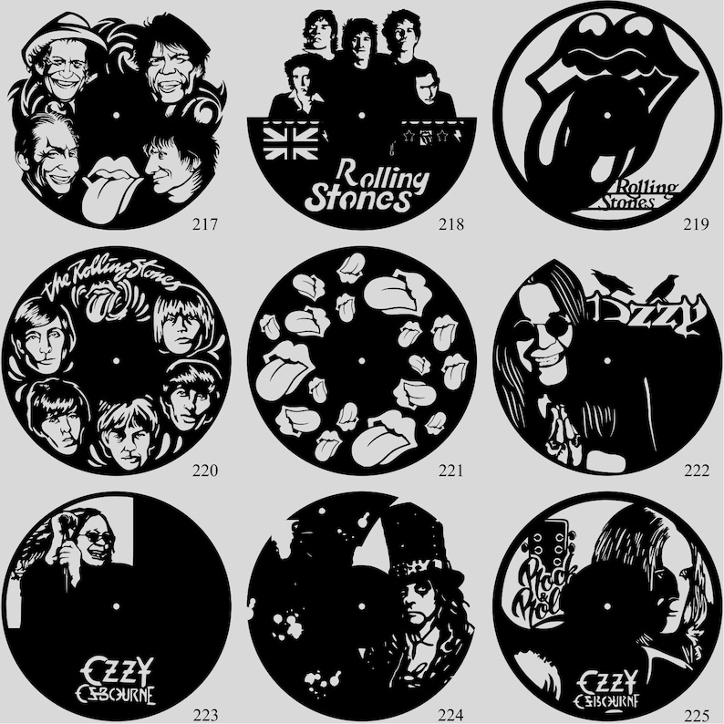 Musician Vinyl Clock Laser Cut Files: 90 Project Bundle (digital ...