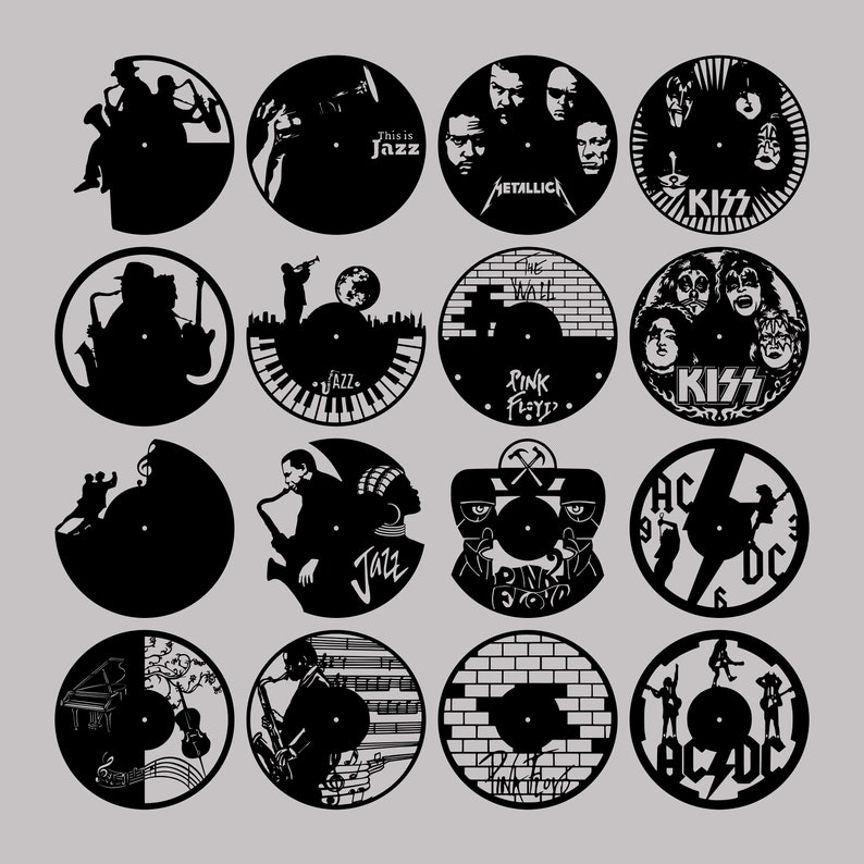 160 Projects Vinyl Clock Digital Vector File, Vinyl Clock File for Cnc ...