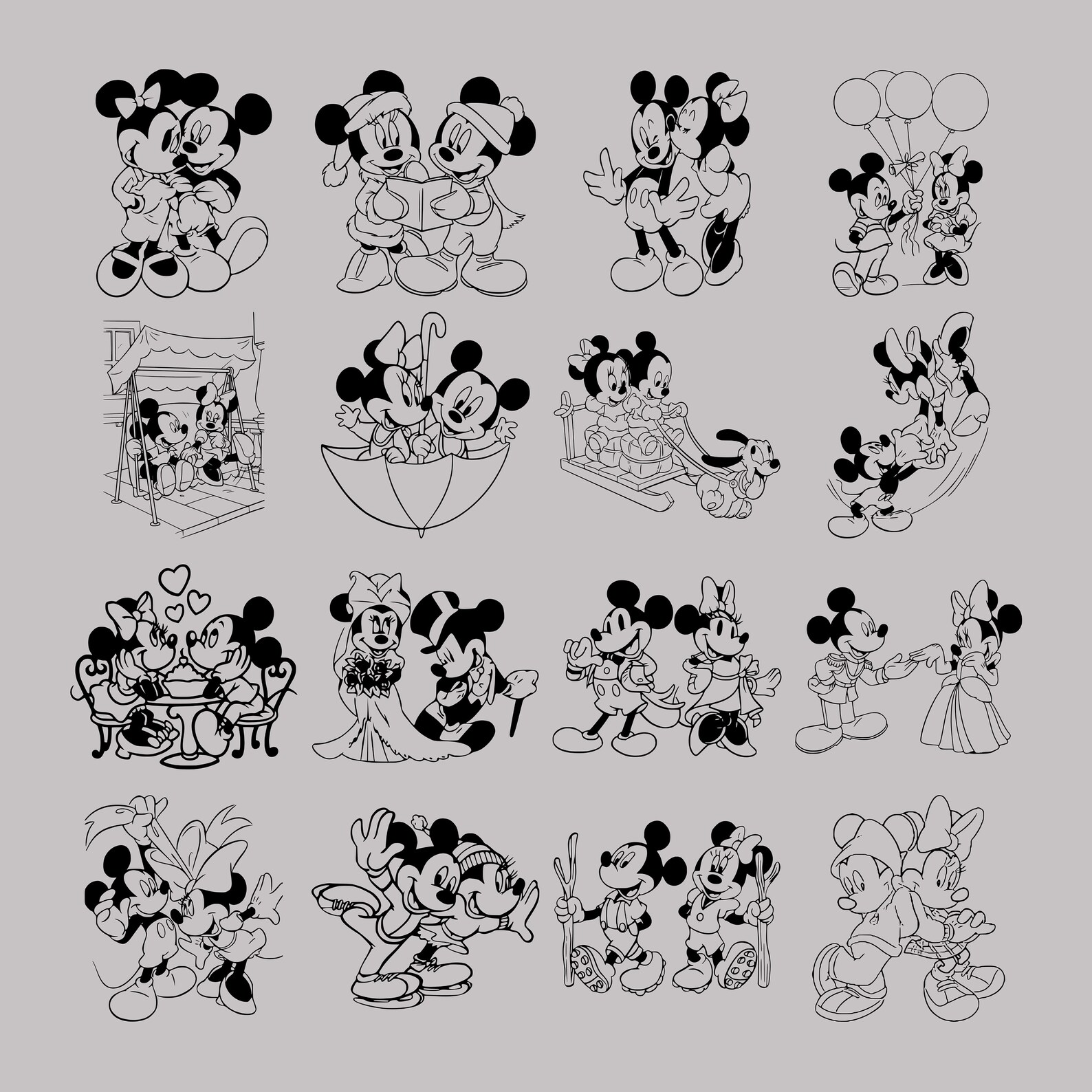 160 Project Minnie&mickey Digital Vector File, File for Digital ...