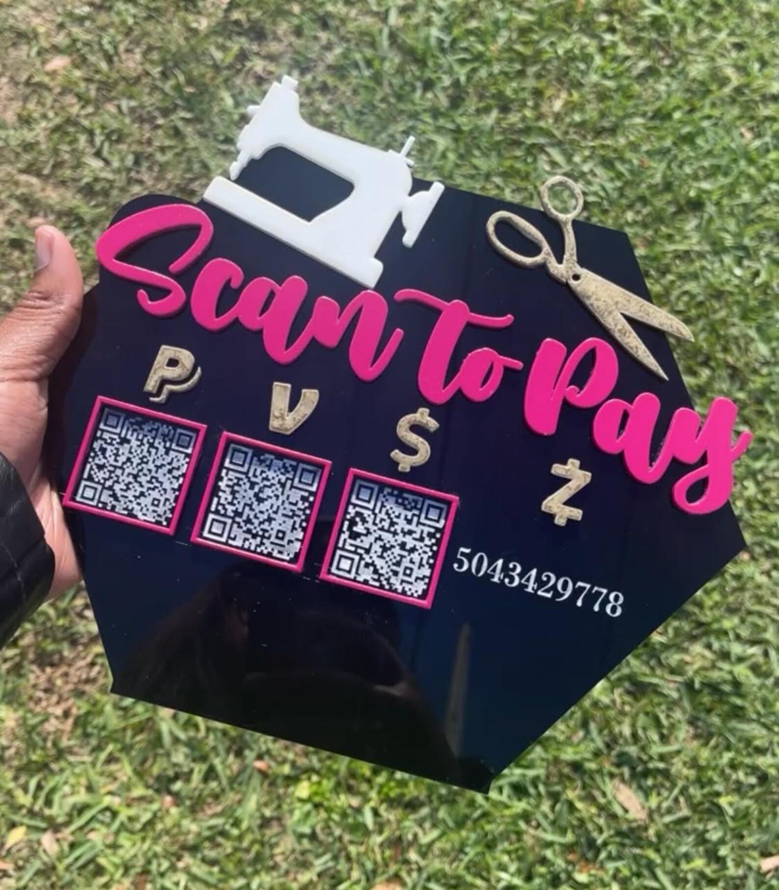 Custom QR Code Business Sign Social Media Sign Payment Link Sign Multi ...