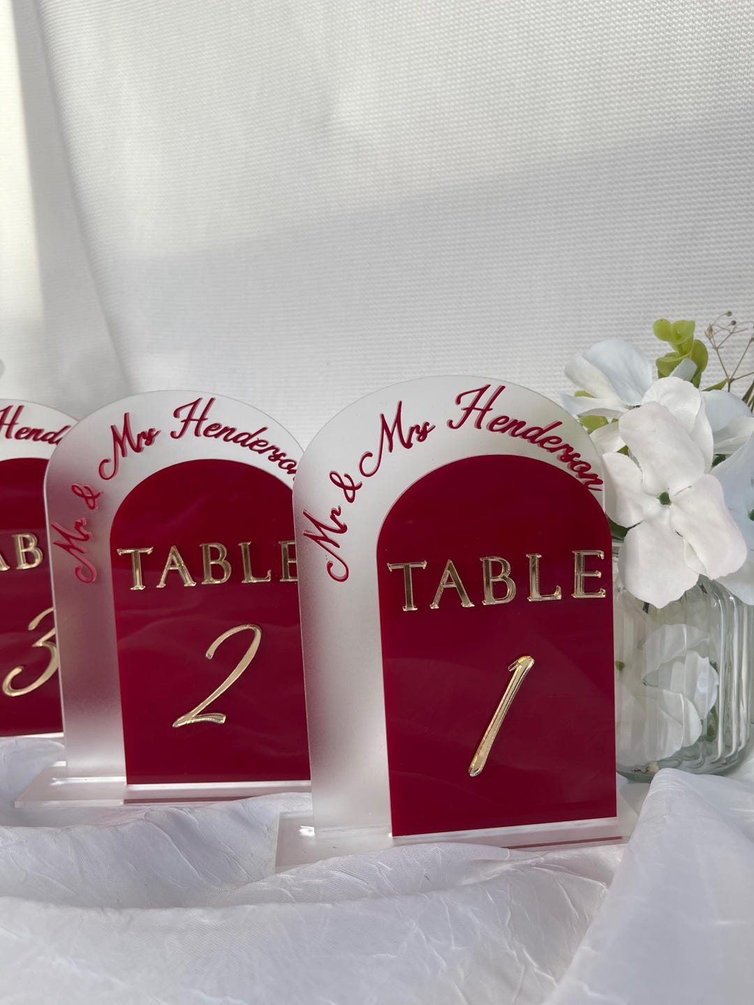 Custom Arched Wedding Table Number | Personalized Table Signage ...