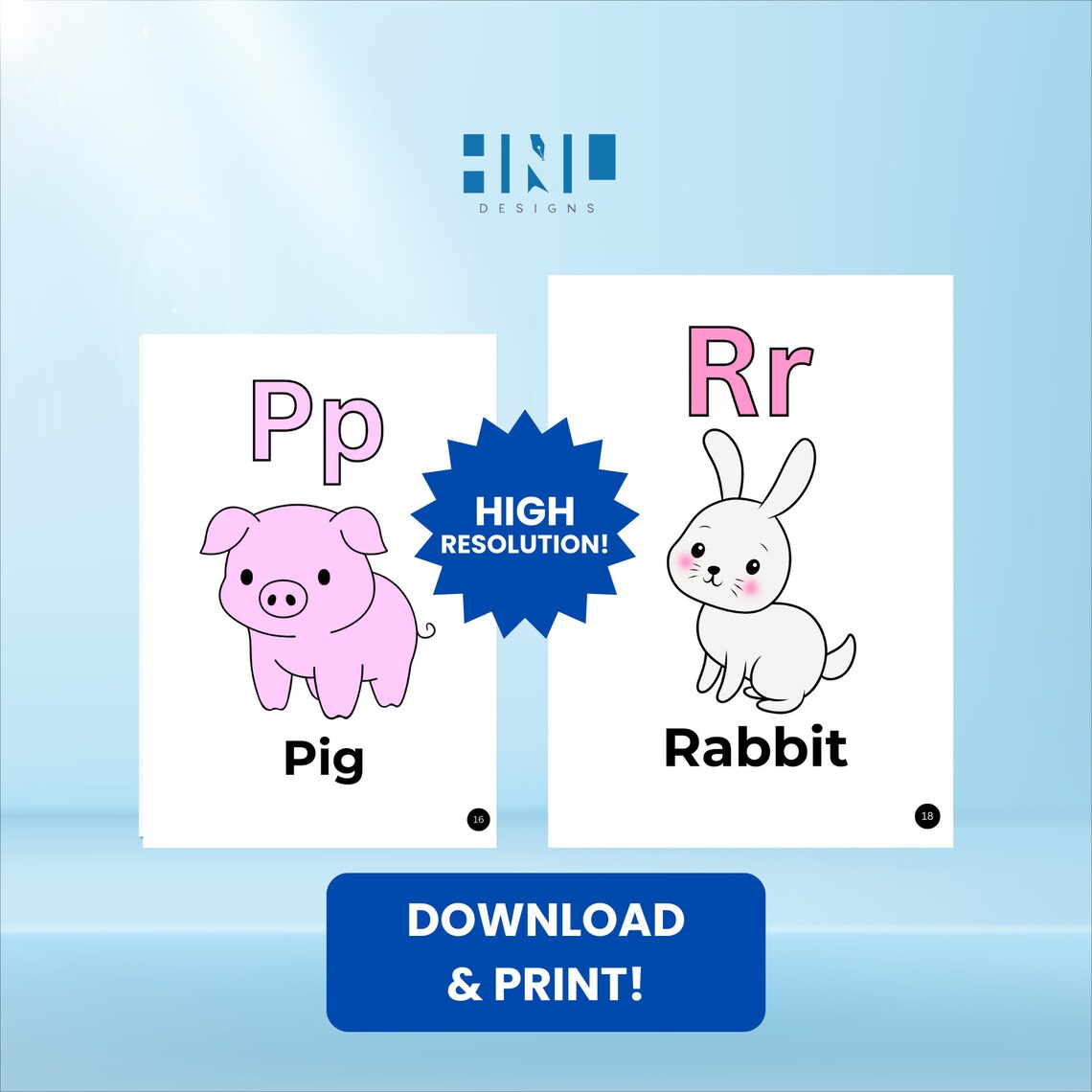 Kids Alphabet Coloring Book Animal Edition digital Files Instant ...