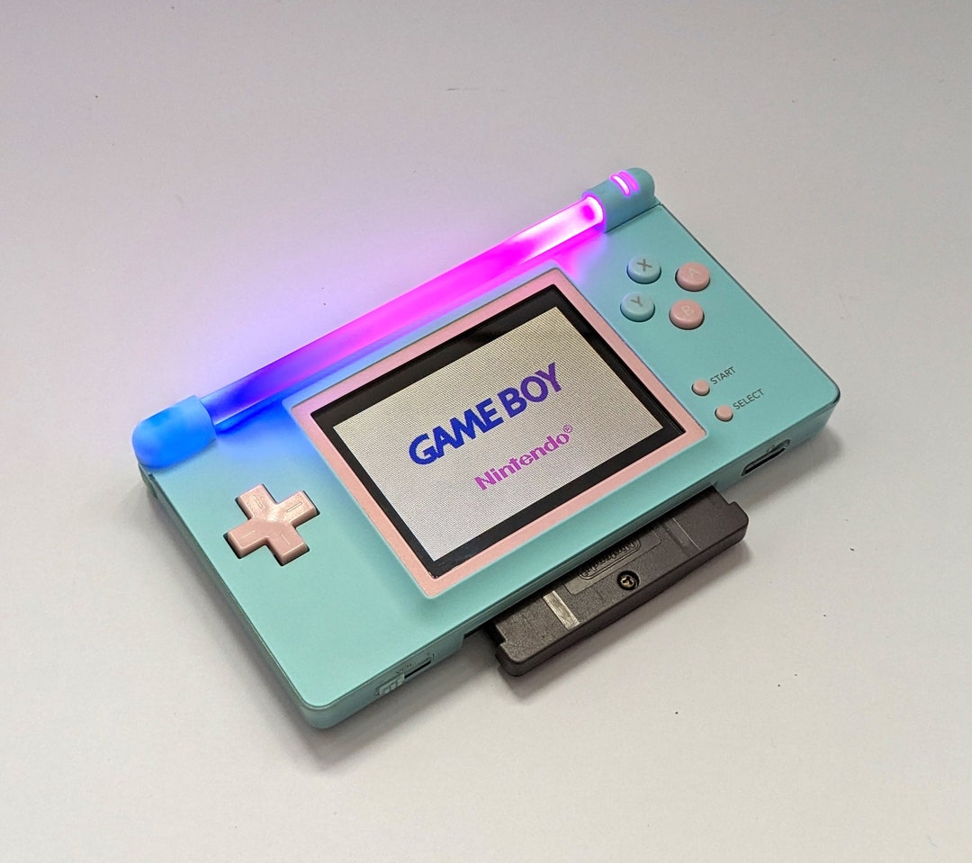 Gameboy Macro Turquoise Blue & Pink Light-bar Custom Gameboy Advance - Etsy
