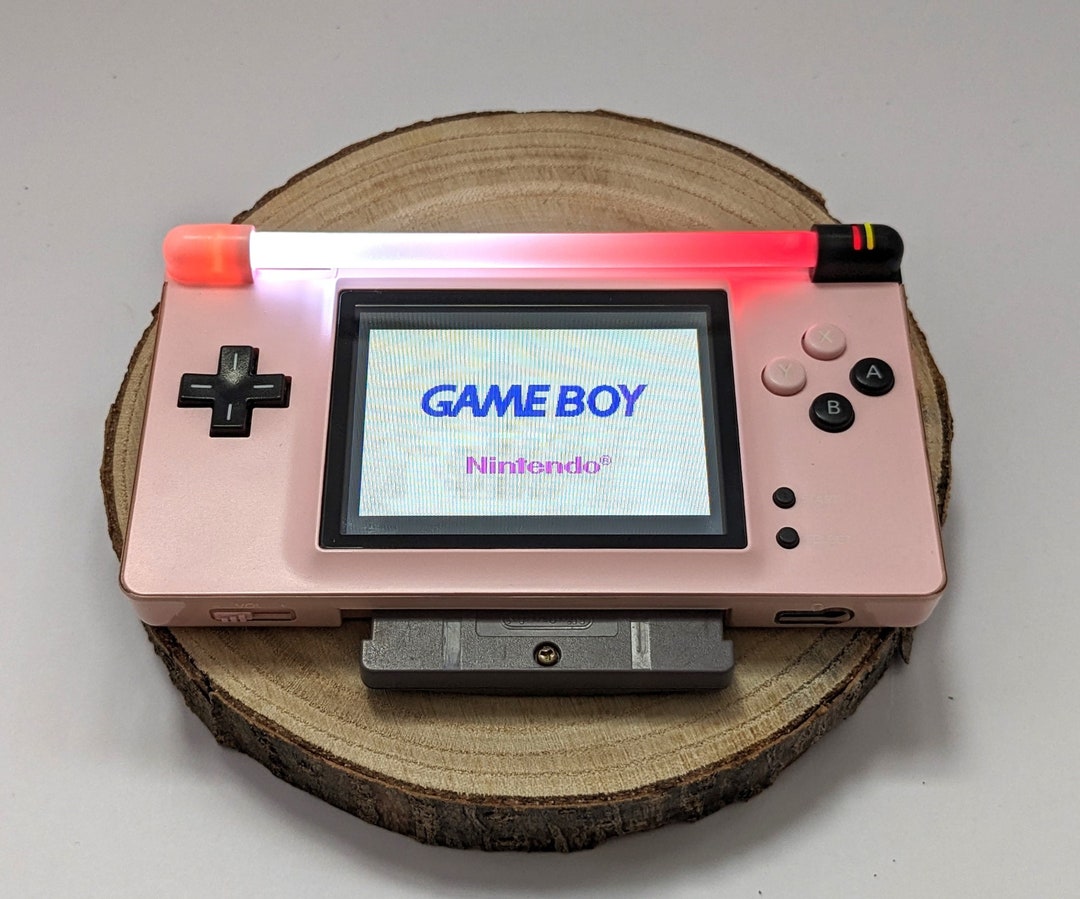 Gameboy Macro Coral Pink Red & White Light-bar Custom Gameboy Advance ...
