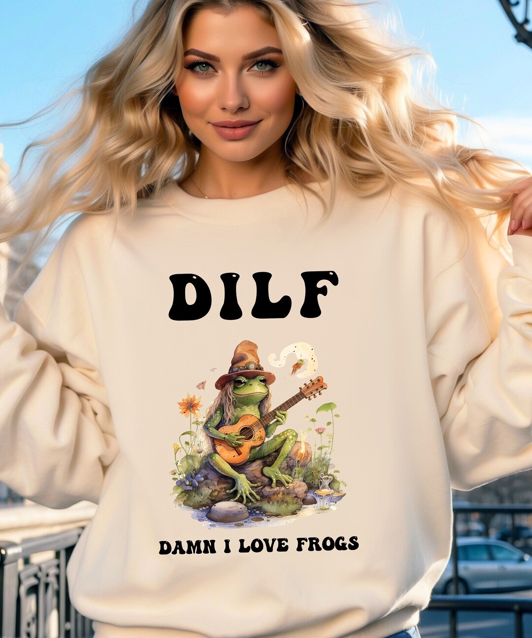 Dilf Damn I Love Frogs Shirt, 90s Vintage Graphic Shirt, Frog Shirt ...