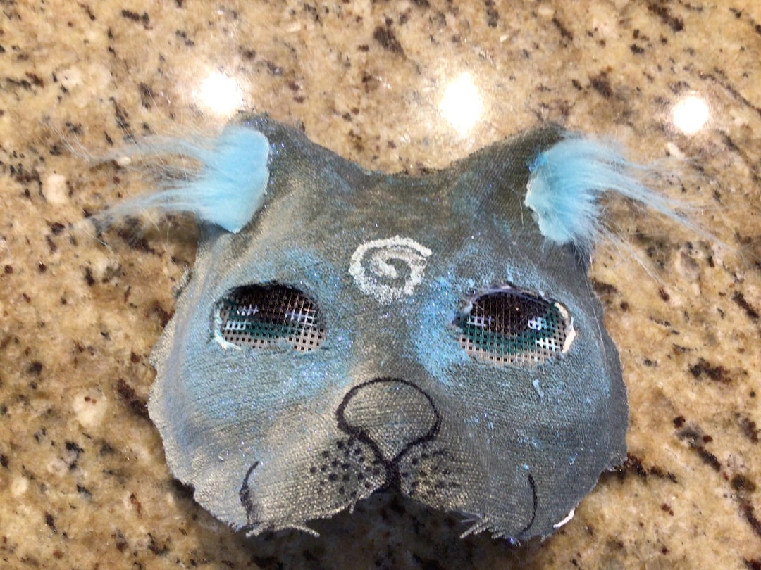 Blue Glitter Cat Mask Premade!! - Etsy