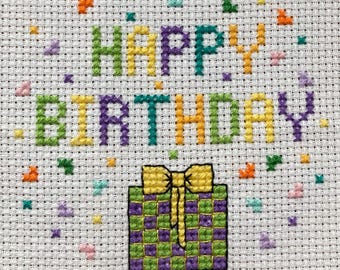 Happy Birthday Cross Stitch Pattern (PDF) - Etsy
