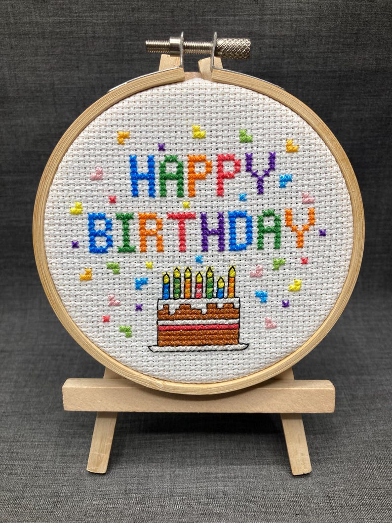 Happy Birthday Cross Stitch Pattern (PDF) - Etsy