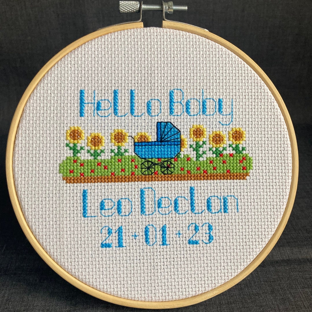 Personalised Birth Sampler (baby Boy) - PDF Cross Stitch Pattern - Etsy