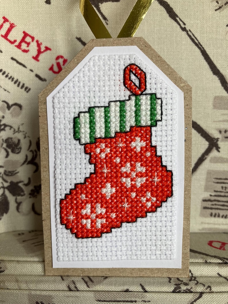 Christmas Cross Stitch Patterns: Gift Tag & Tree Decoration Set (PDF ...