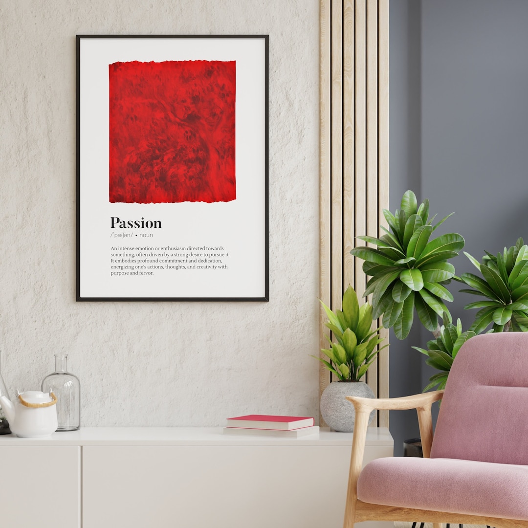 Passion Definition | Office Wall Art | Motivational Prints ...