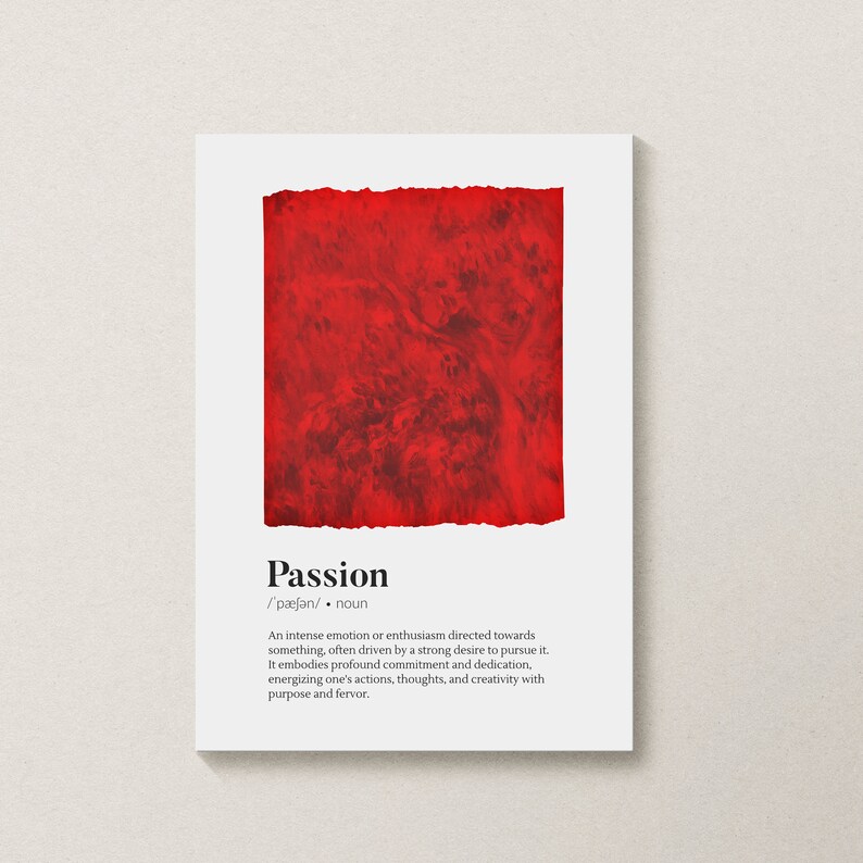 Passion Definition | Office Wall Art | Motivational Prints ...