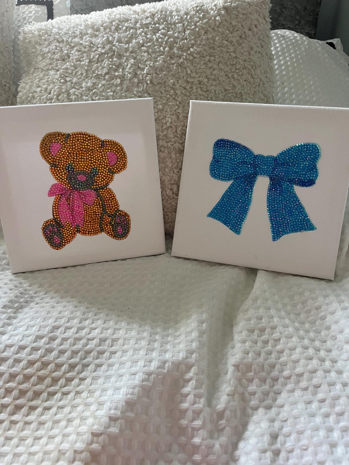 Rhinestone Canvas Art Bow - Etsy UK