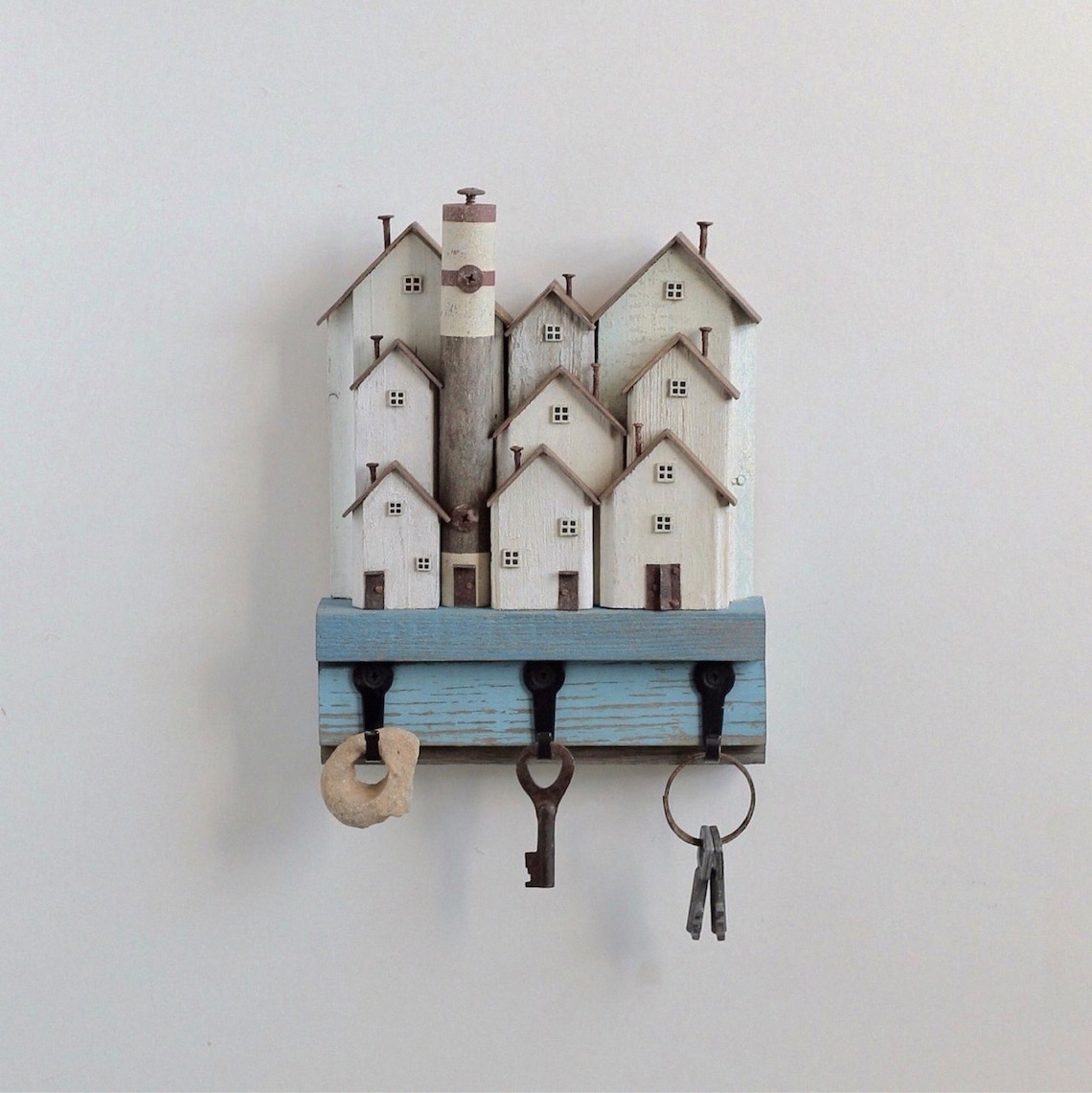 Wall Key Holder, Rustic Decor, Handmade Key Holder, Vintage Key Holder ...