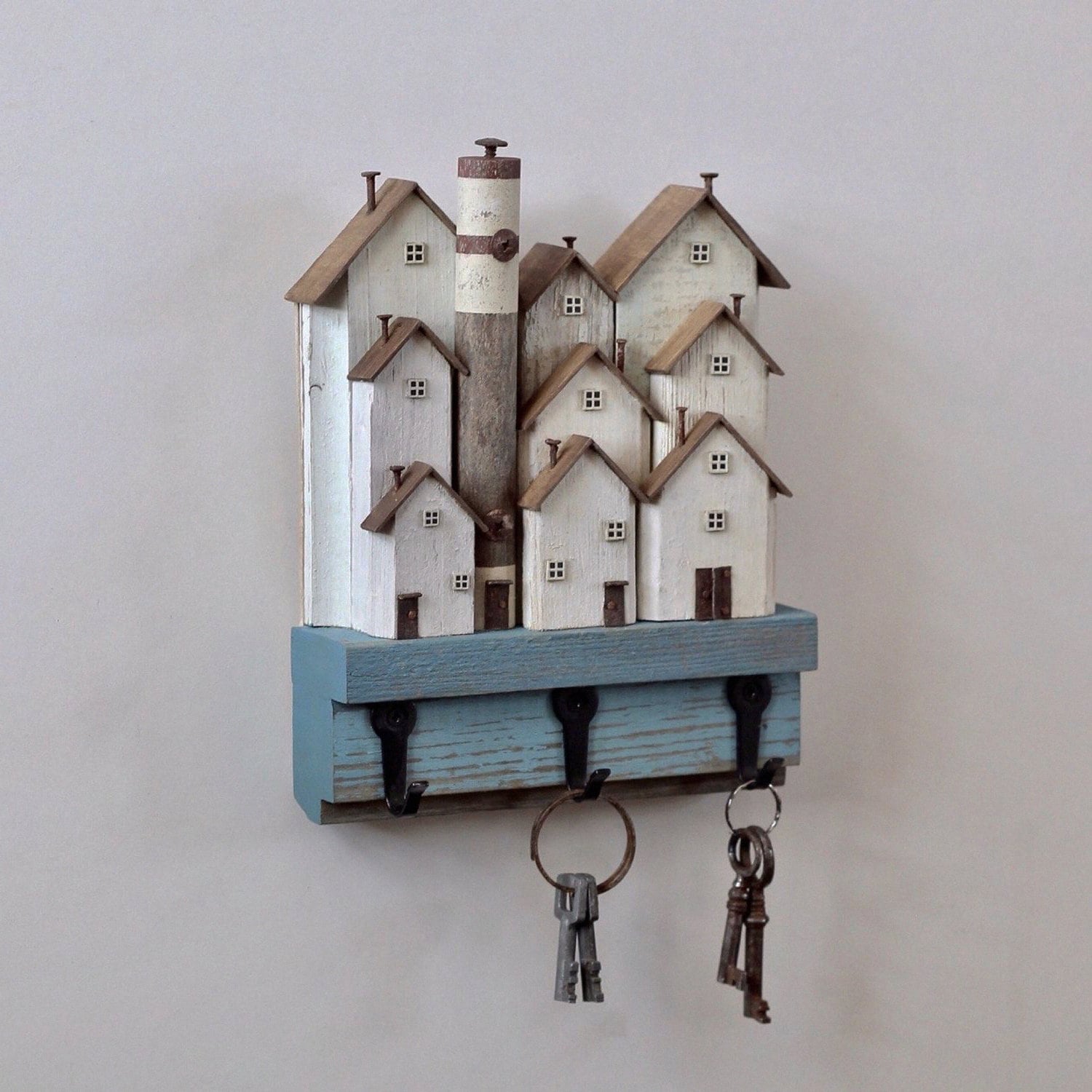 Wall Key Holder, Rustic Decor, Handmade Key Holder, Vintage Key Holder ...