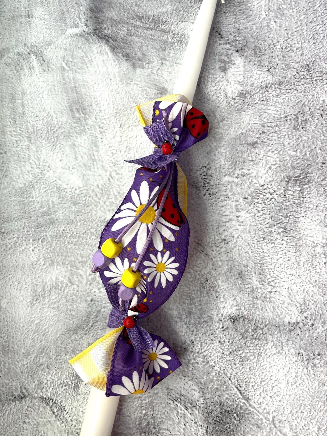 NEW!! - Purple and Yellow Ladybug Easter Candle (15”) - Etsy