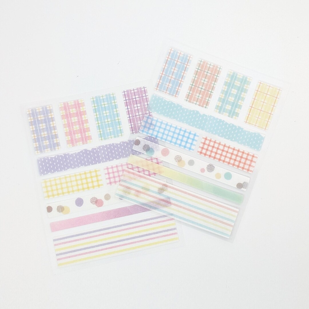 Pastel Colour Plaid Masking Tape Stickers - Etsy