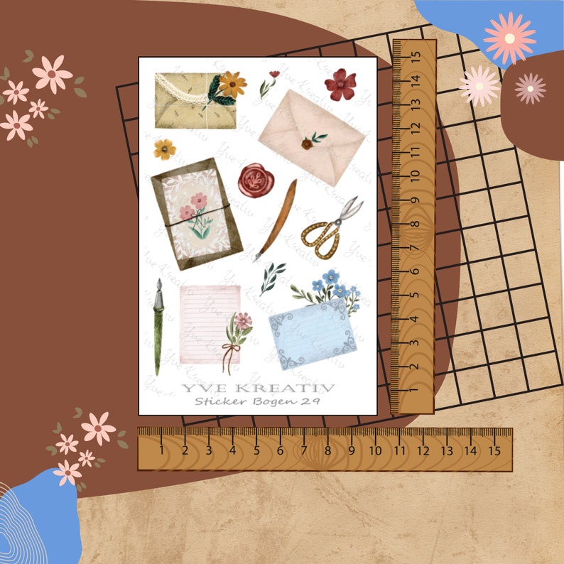 Sticker Sheet "romantic Nostalgia Letters" | Sticker Set - 3 Sheets of ...