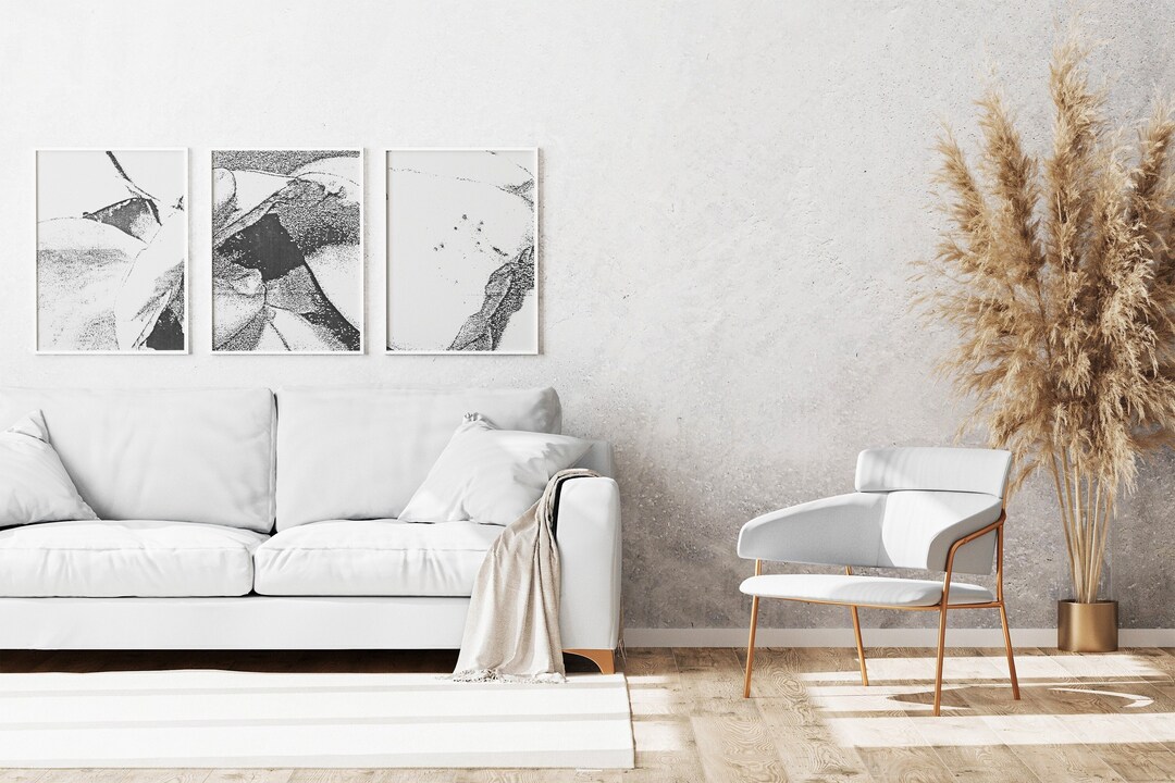 Printable Art | Set of 3 | Natural Forms | Grey Scale | Abstract | High ...