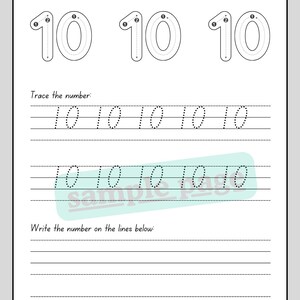 Number Writing 1 to 10 Worksheet | 10 PAGES | Tracing Worksheets for ...