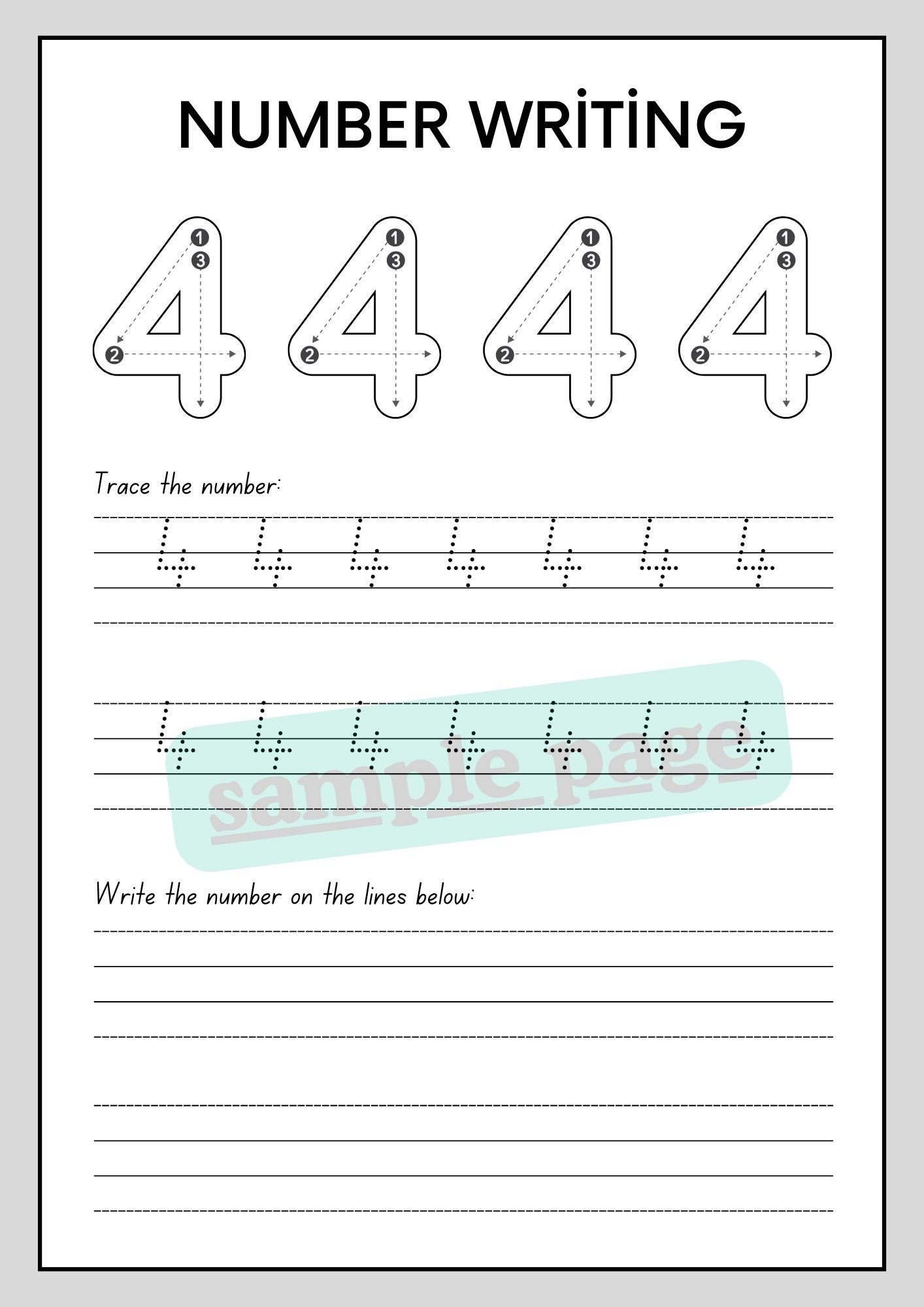 Number Writing 1 to 10 Worksheet | 10 PAGES | Tracing Worksheets for ...