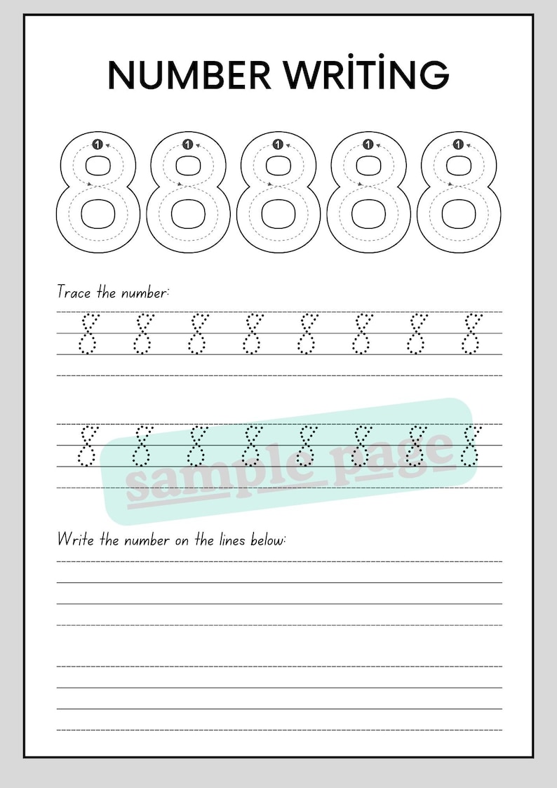 Number Writing 1 to 10 Worksheet | 10 PAGES | Tracing Worksheets for ...