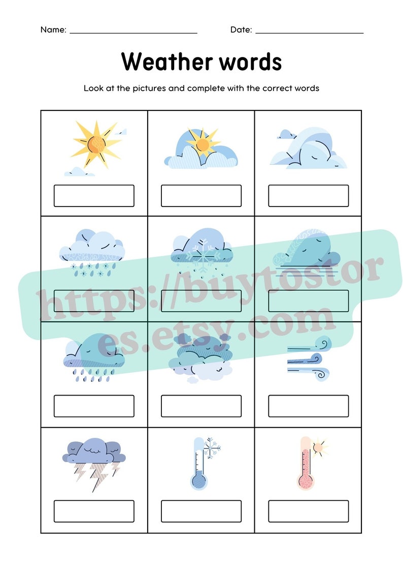 White Colorful Vocabulary Worksheet - Etsy