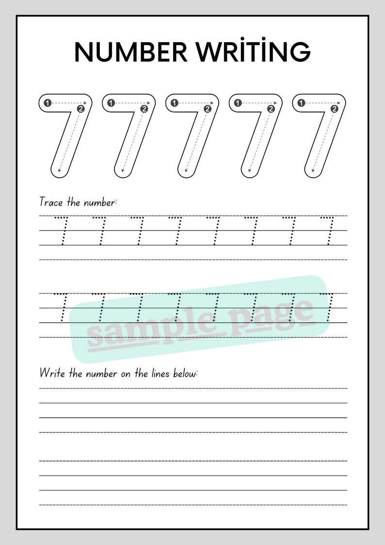 Number Writing 1 to 10 Worksheet | 10 PAGES | Tracing Worksheets for ...