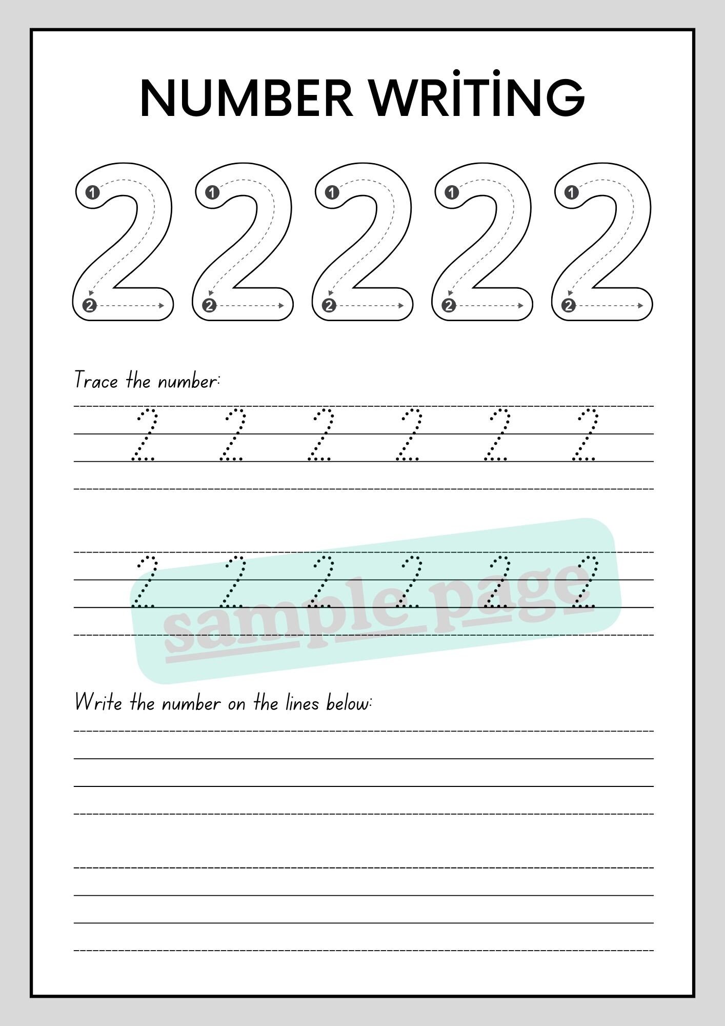 Number Writing 1 to 10 Worksheet | 10 PAGES | Tracing Worksheets for ...