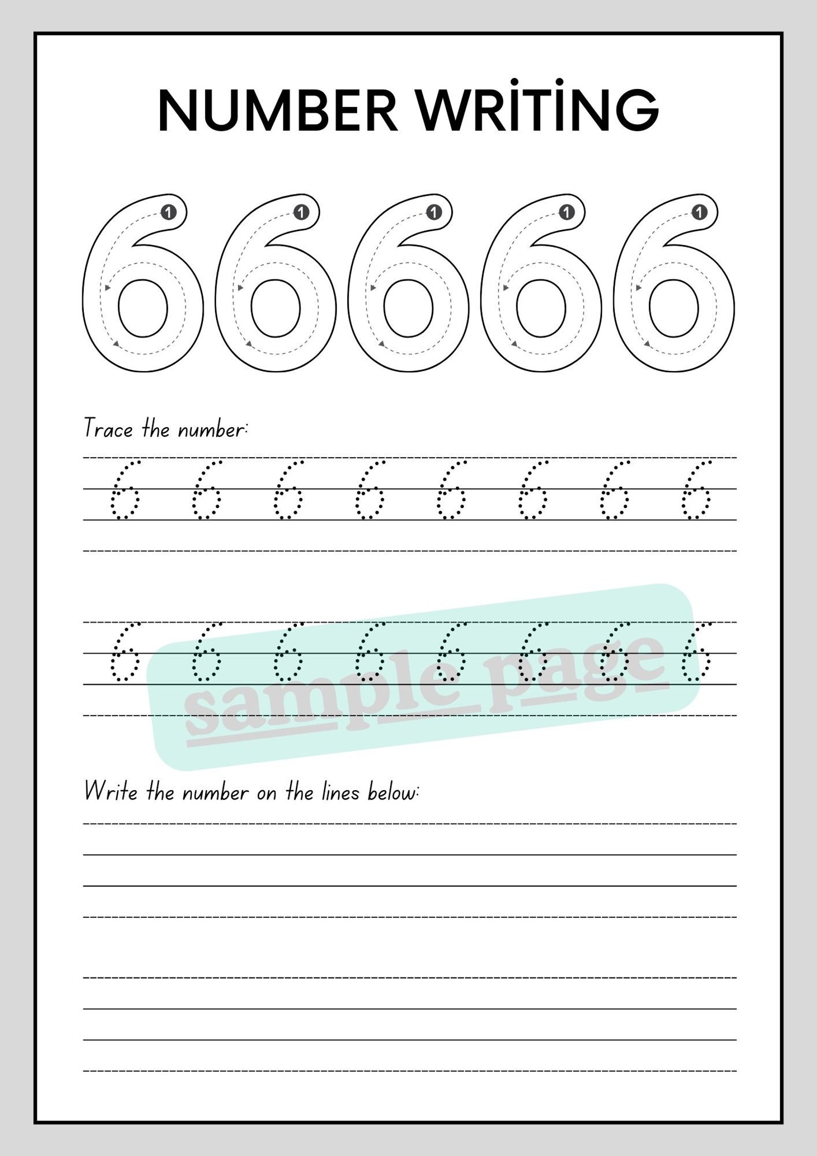 Number Writing 1 to 10 Worksheet | 10 PAGES | Tracing Worksheets for ...