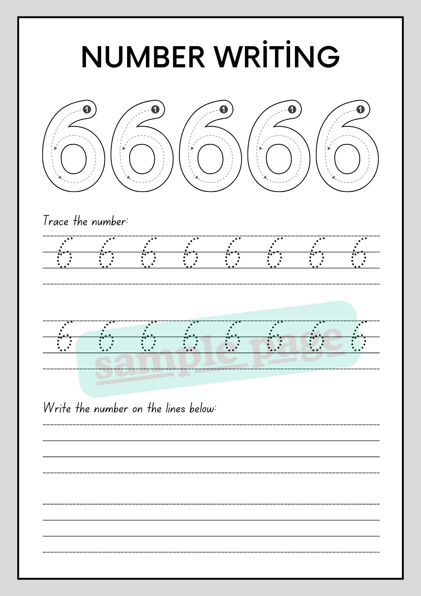 Number Writing 1 to 10 Worksheet | 10 PAGES | Tracing Worksheets for ...