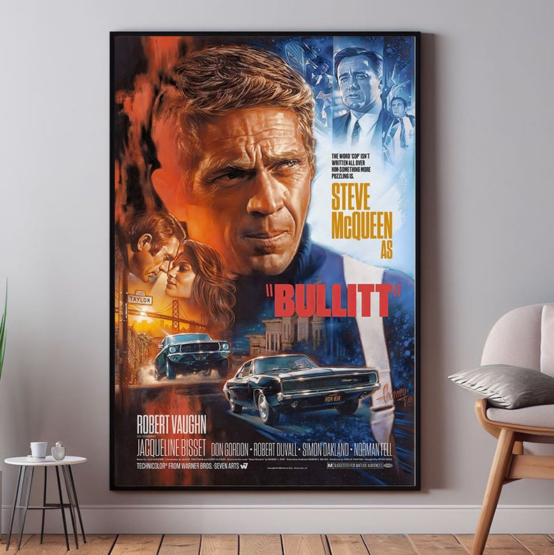 Bullitt Movie Poster,wall Art, Room Decor, Home Decor, for Him/her ...