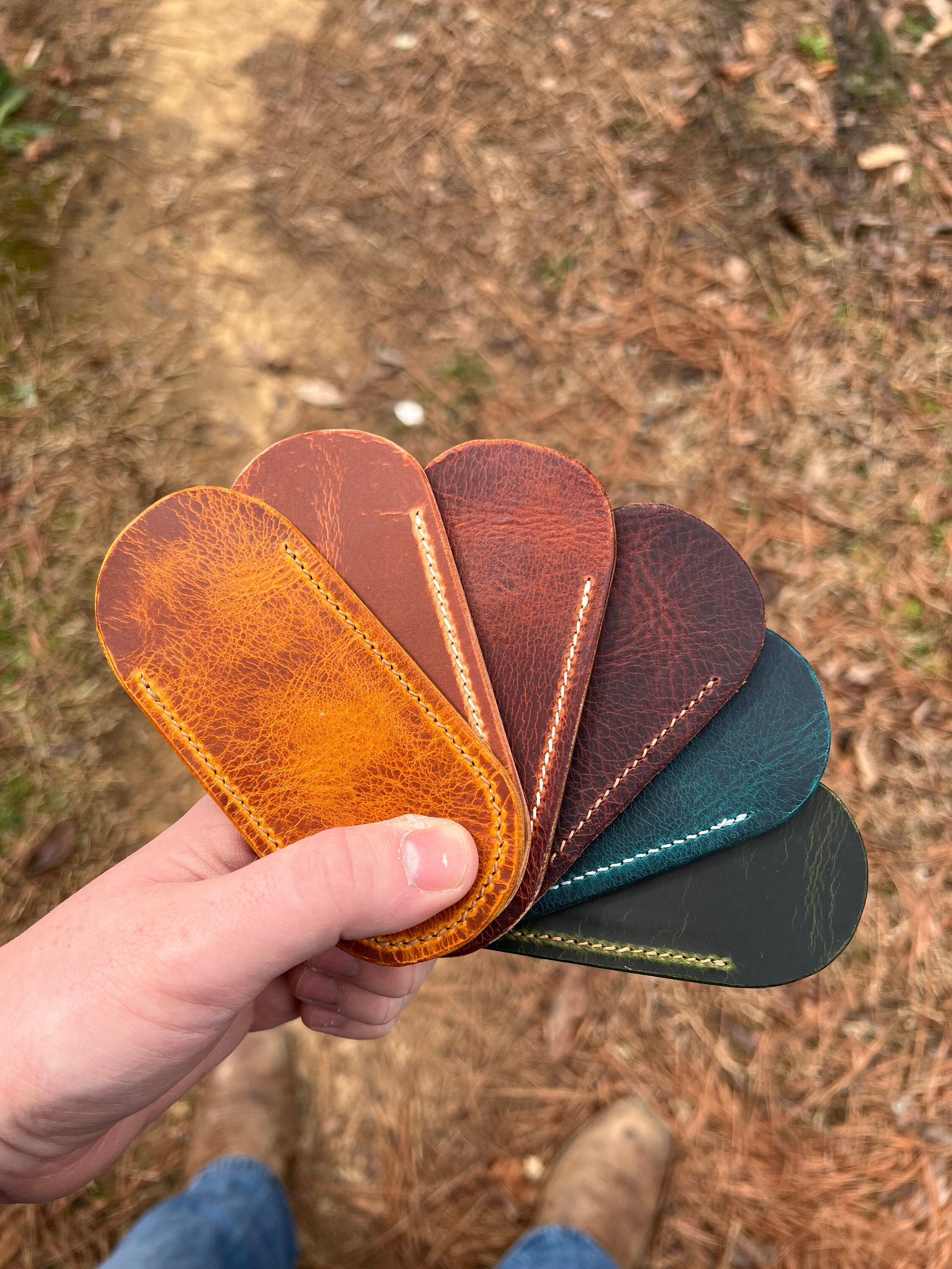 Handcrafted Waxy Leather Knife Slips - Etsy