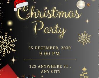Digital Christmas Party Invitation Etsy