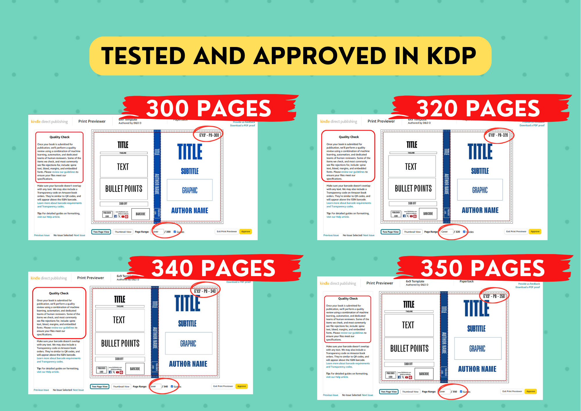 KDP Book Cover Template Book Cover Template Editable 6x9 KDP Book Cover ...