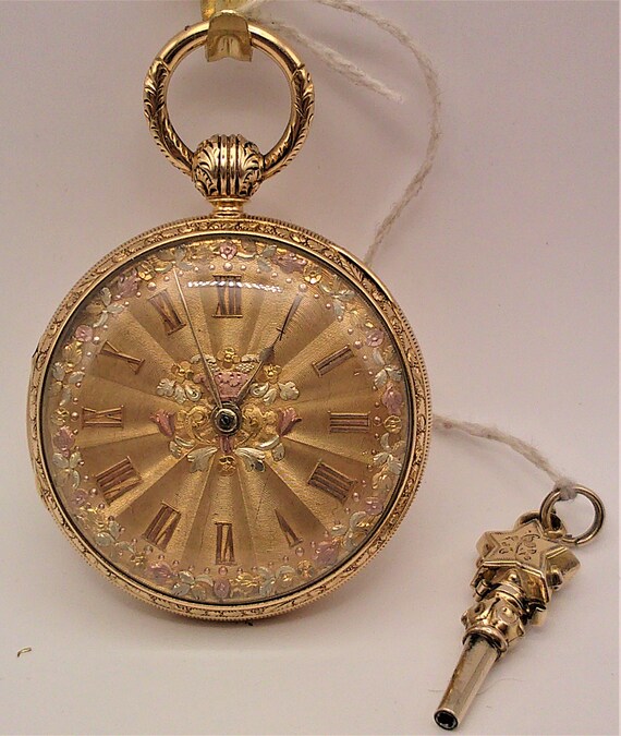18kt.solid Gold John Johnson Pocket Watch From 1840 s All Original Including Gold Key Multi Color Gold Dial. Must See All the Photos. Etsy UK