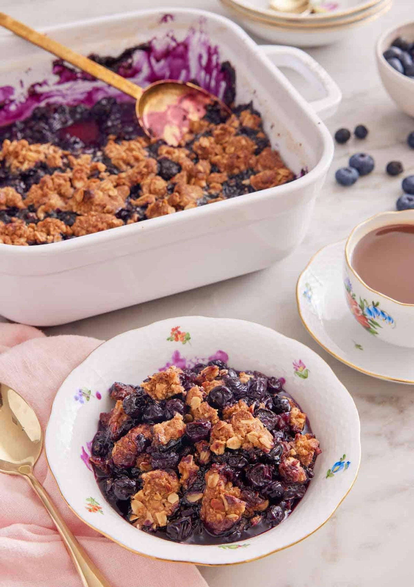 Blueberry Crisp Recipe PDF | Easy Dessert Printable, Summer Fruit Crisp ...