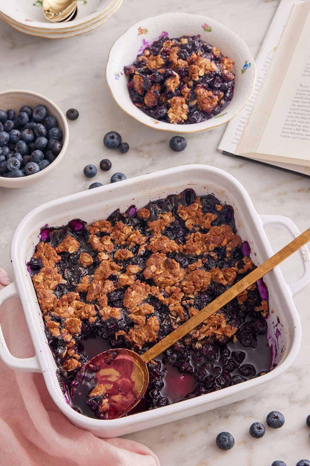 Blueberry Crisp Recipe PDF | Easy Dessert Printable, Summer Fruit Crisp ...