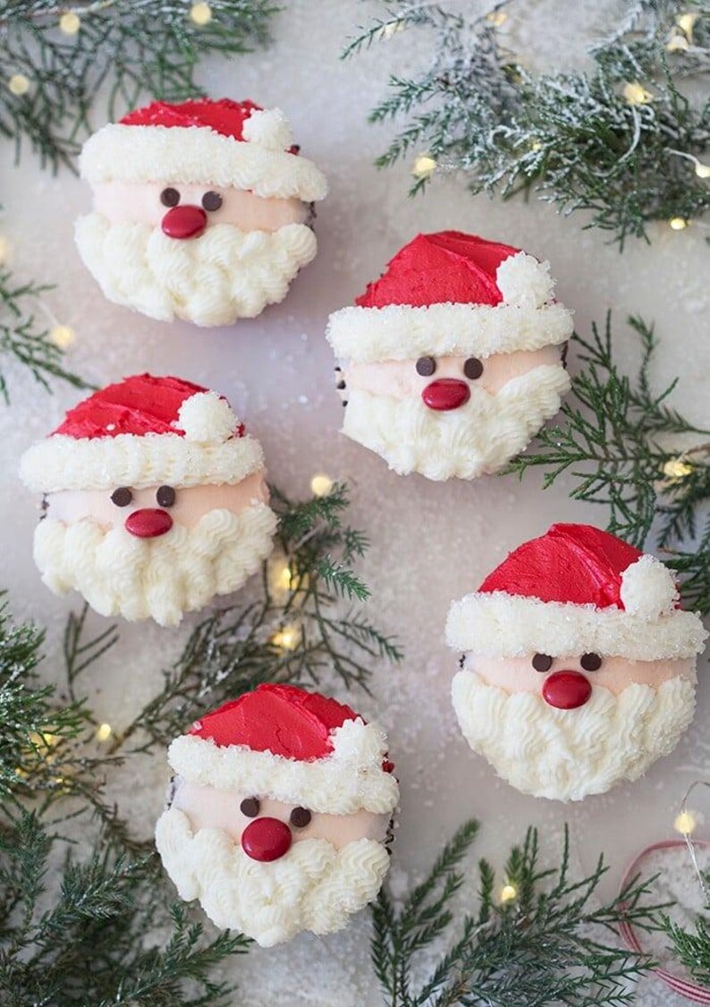 Santa Cupcake Recipe: Christmas Cupcake Tutorial (instant Download, PDF ...