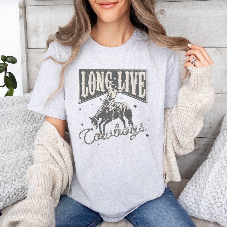 Long Live Cowboys Shirt, Vintage Western Shirt, Cowboy Shirt, Gift for ...