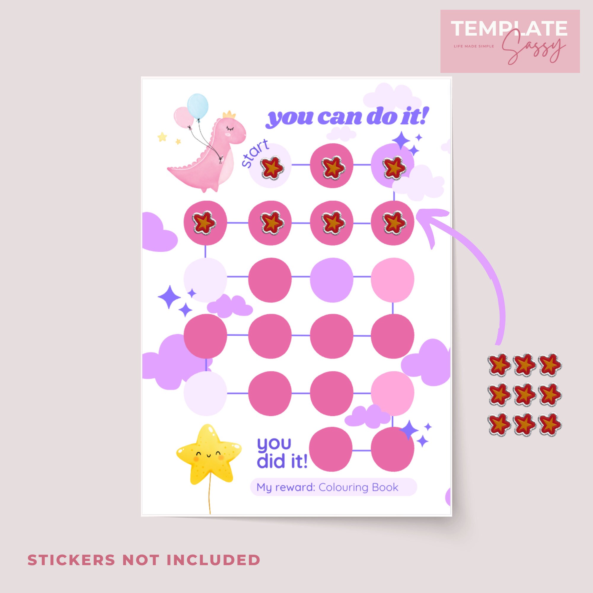 Girls Dinosaur Themed Printable Reward Charts for Kids Print at Home ...