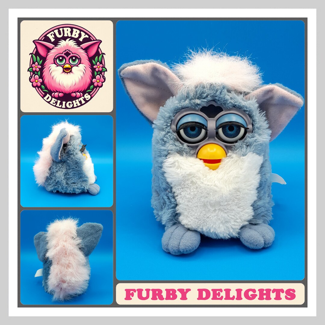 Vintage Talking Furby Adult Elephant 1998 With Sapphire Blue Eyes and ...