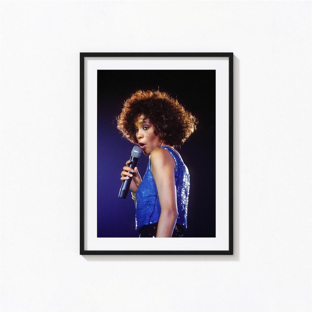 Whitney Houston Posters / Whitney Houston Black and White Wall Art ...